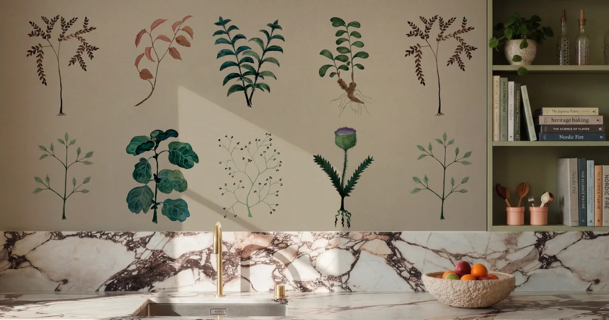 Herbarium, Papier Peint Kraft | Découvrir Des Papiers Peints Uniques ...